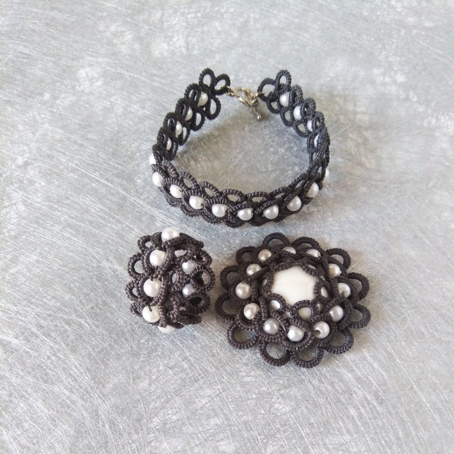Braided Rings Ring Tatting Pattern. Tatted Lace Jewelry With Beads ...