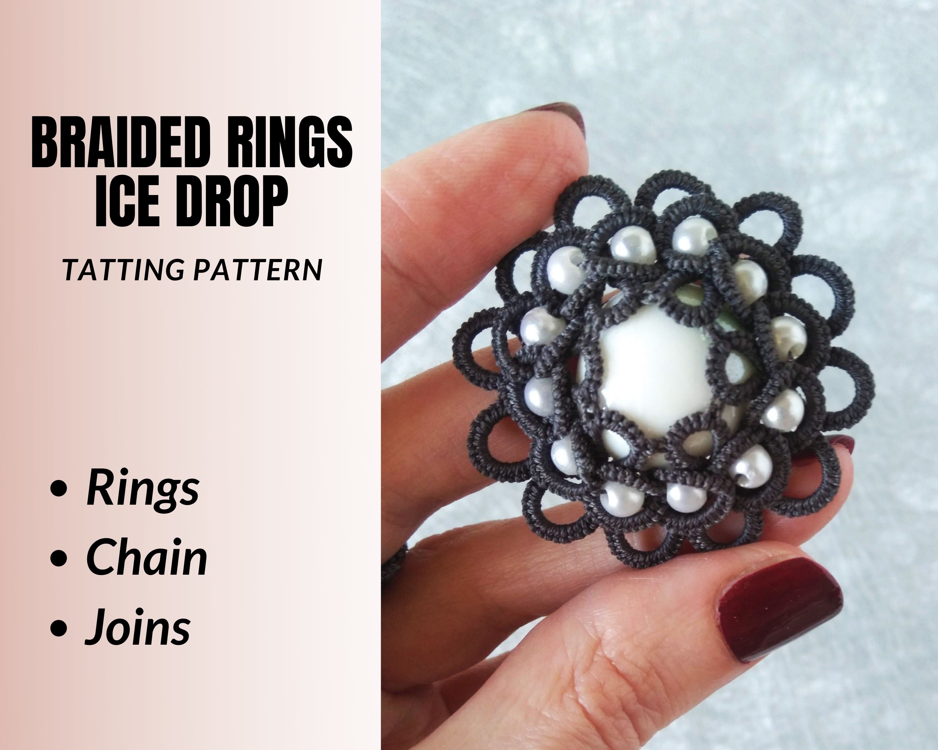 Braided Rings Ice Drop Tatting Pattern. Tatted Lace Brooch or - Etsy