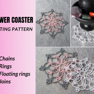Flower Coaster Tatting Pattern. Small Doily Tutorial for Shuttle or ...
