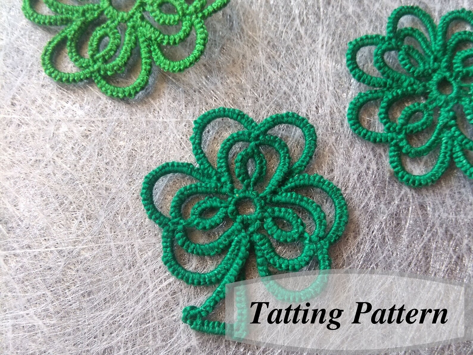 Shamrock With Stem Tatting Pattern. Lucky Charm Clover Tutorial for ...
