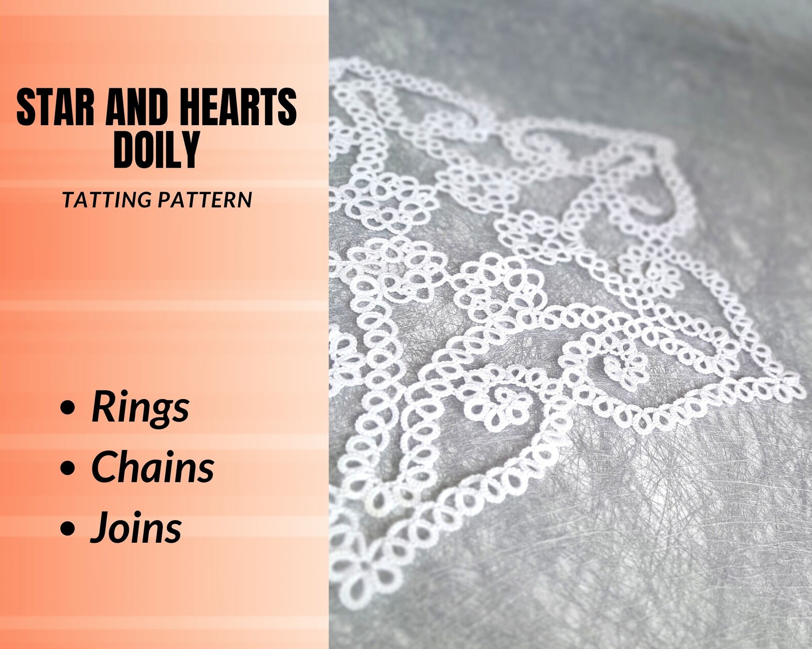 Star and Hearts Tatting Doily Pattern (PDF) - Etsy
