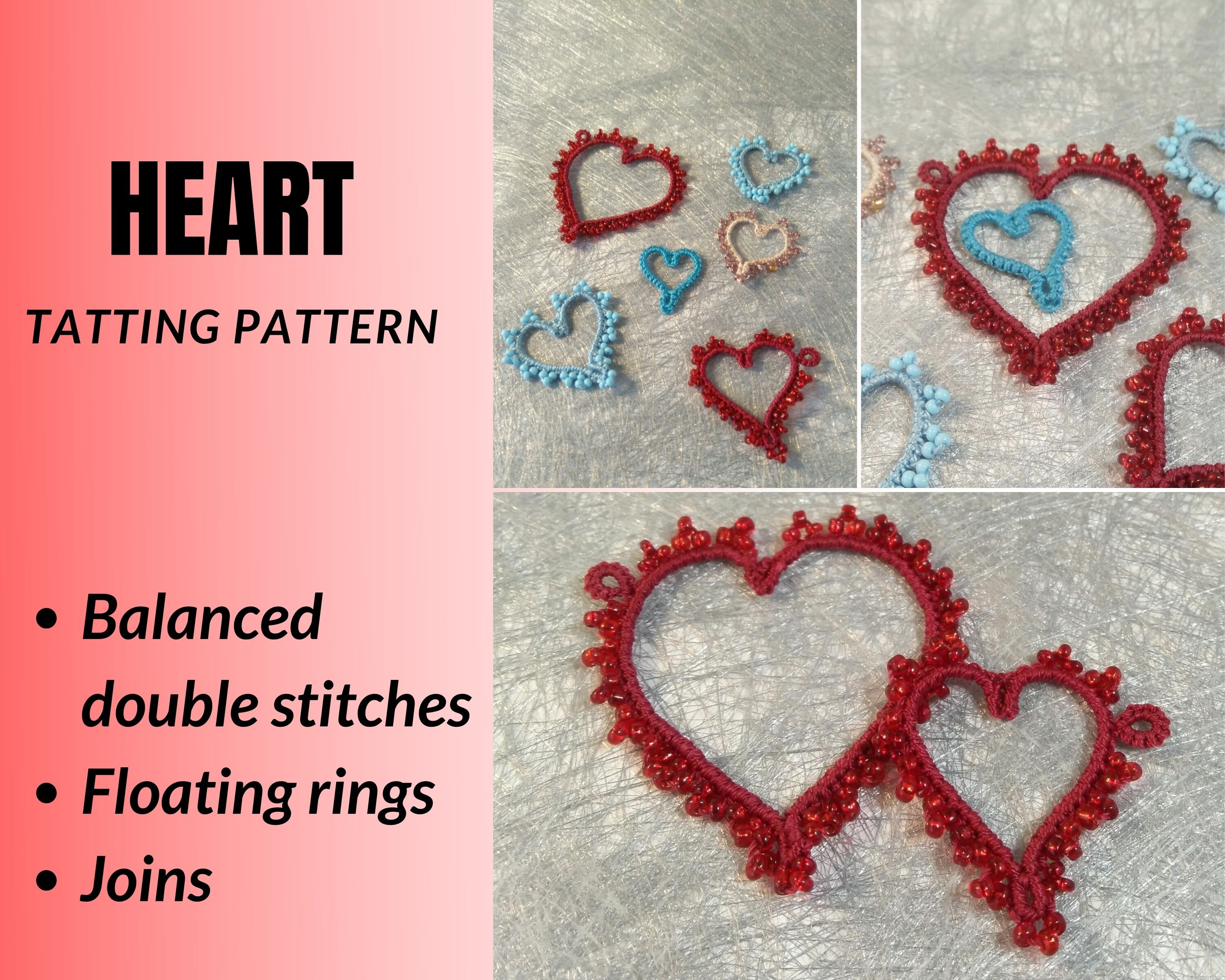 Easy Heart Tatting Pattern. PDF Tutorial for Simple Tatted - Etsy