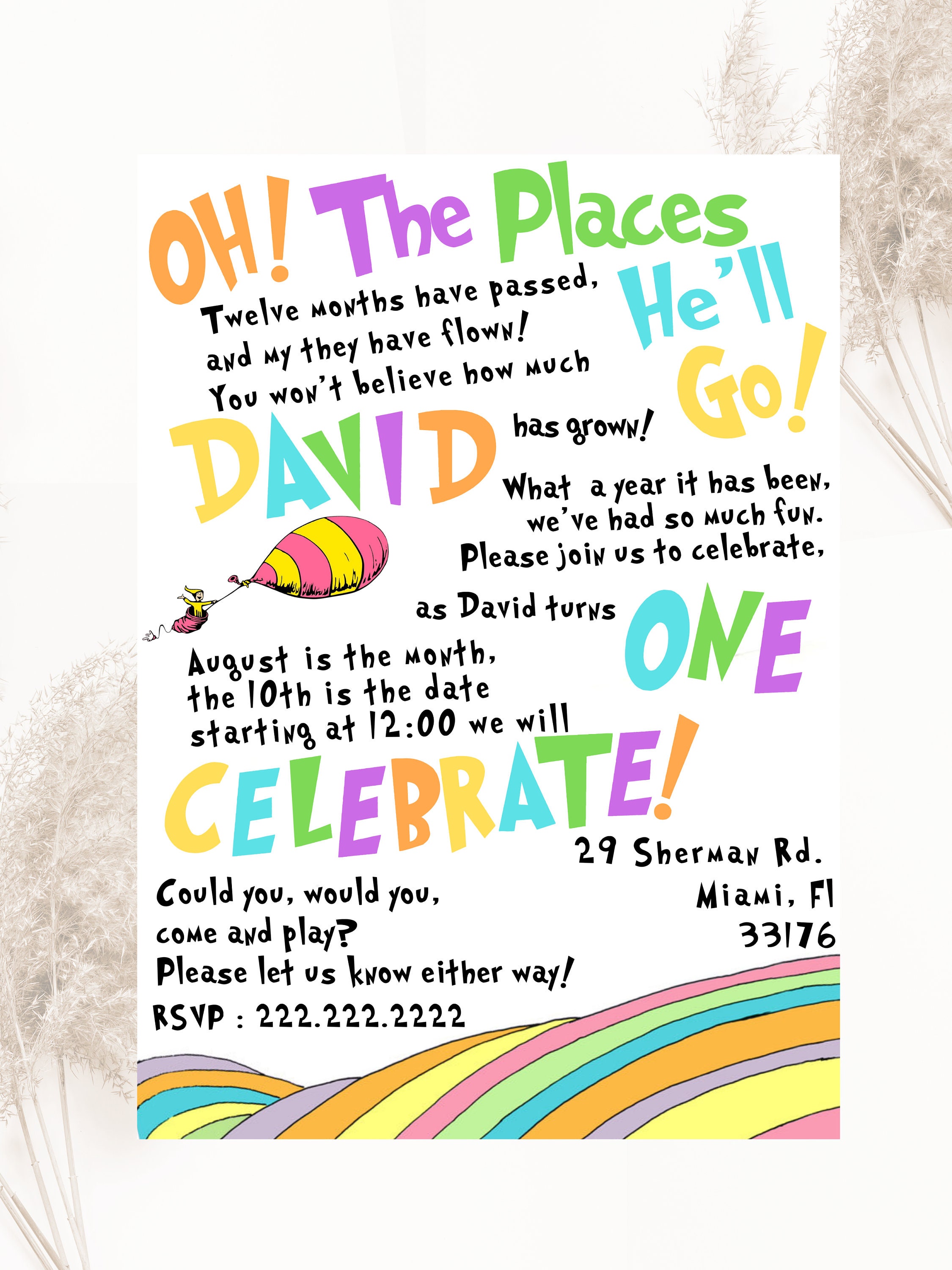 Oh the Places You'll Go Invitation Oh the Places - Etsy
