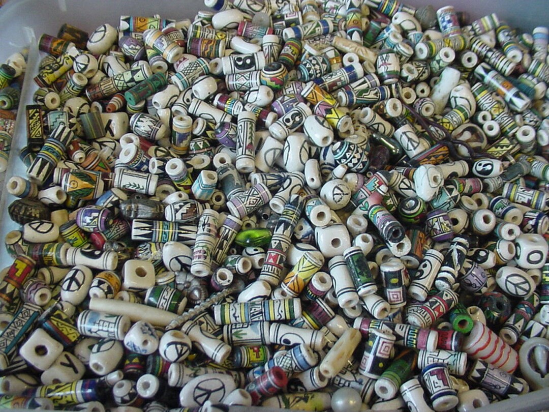 Big Wholesale Lot of 100 Hand Painted Vintage Mixed Ceramic Peruvian ...