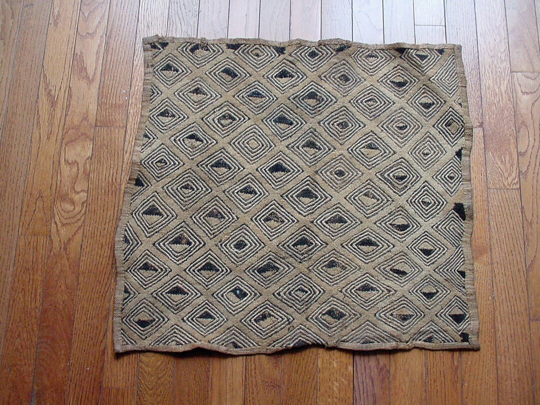Vintage Handmade African Art Kuba Cloth , Fabric Zaire Congodrc. 73 ...