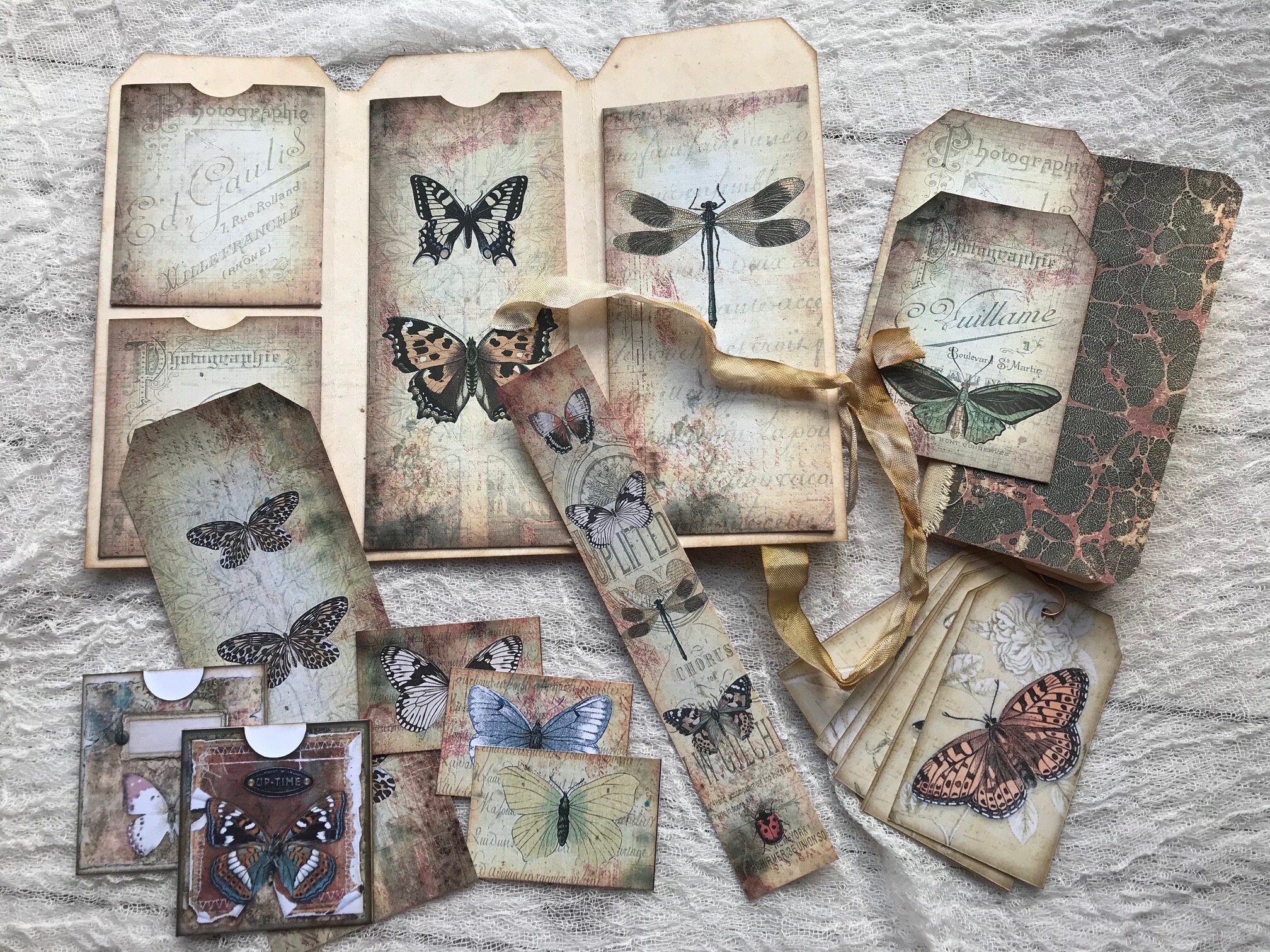 Butterfly Ephemera Folio Junk Journal Kit Floating Pocket - Etsy UK