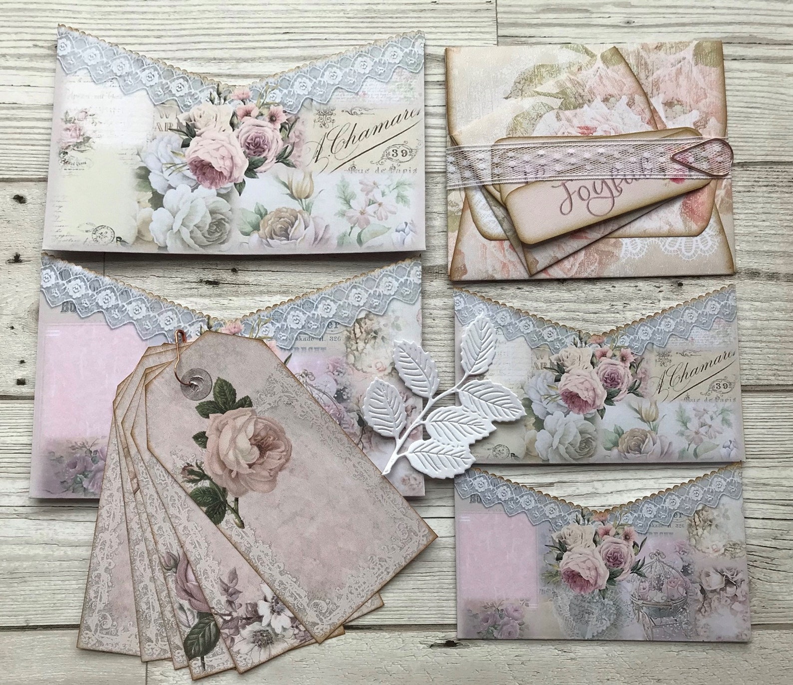 Faded pink roses junk journal paper pack journaling kit | Etsy