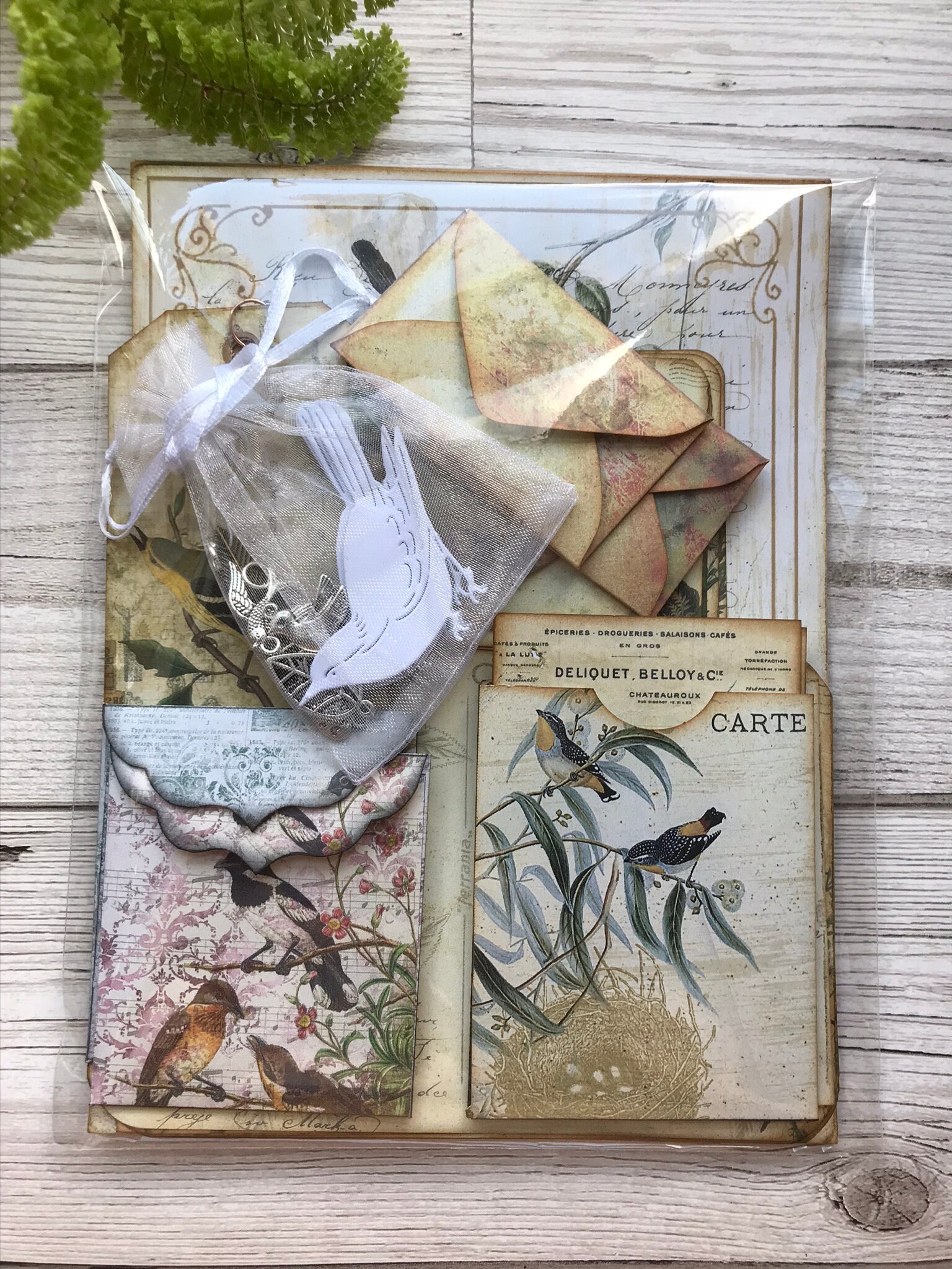 Vintage Bird Journal Paper Pack, Journaling Kit, Scrapbooking Kit ...