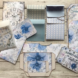 Shades of Blue Junk Journal Paper Pack, Journaling Kit, Scrapbooking ...