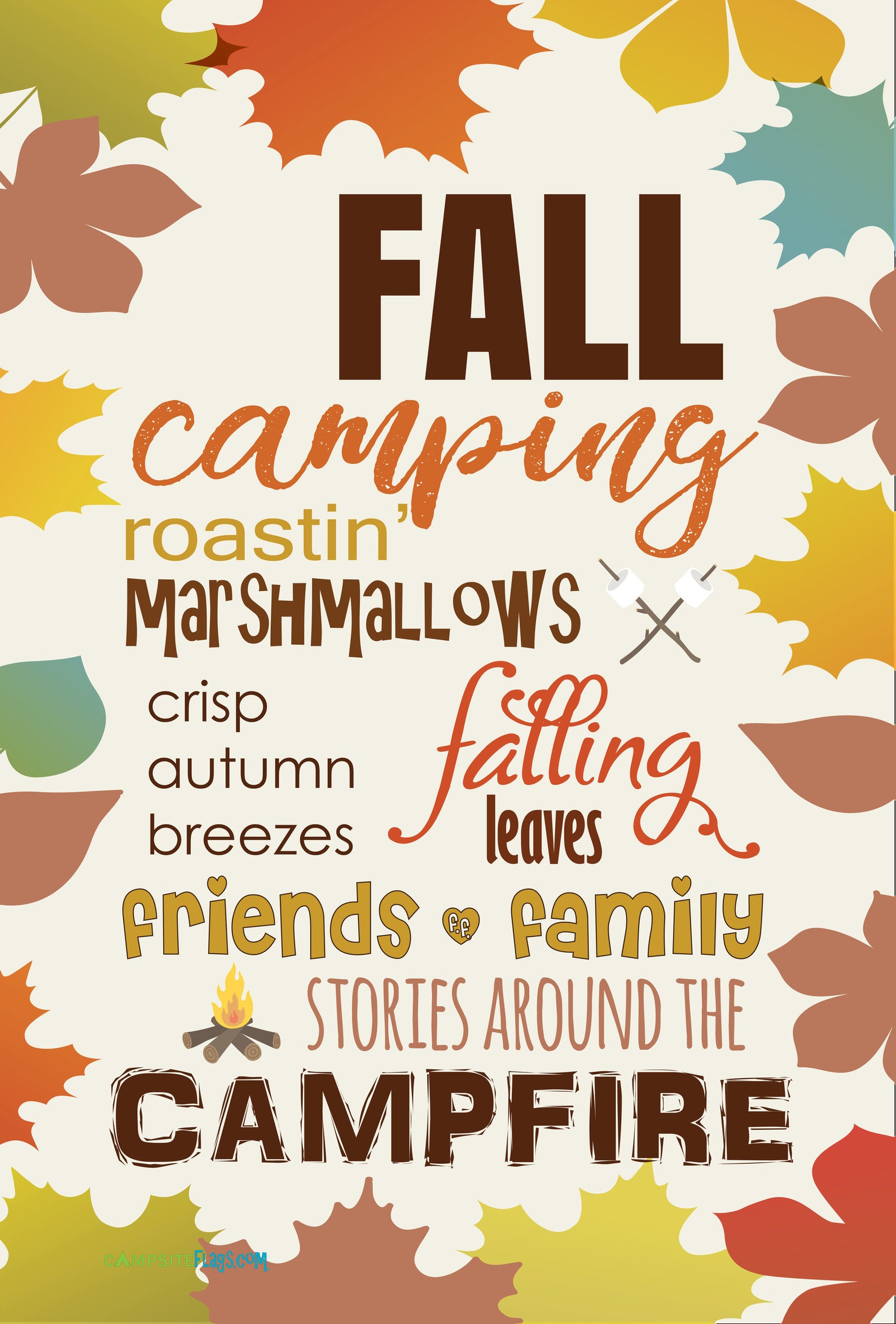Campsite Flag Fall Camping | Etsy