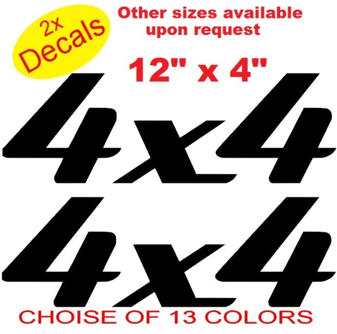 4x4 Vinyl Sticker Decal Graphics X2 (design 4) Ref No 4by4_4 - Etsy