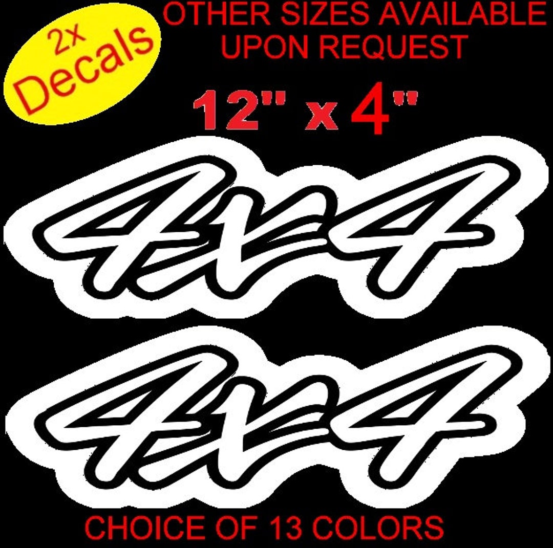 4x4 Vinyl Sticker Decal Graphics X2 (design 6) Ref No 4by4_6 - Etsy