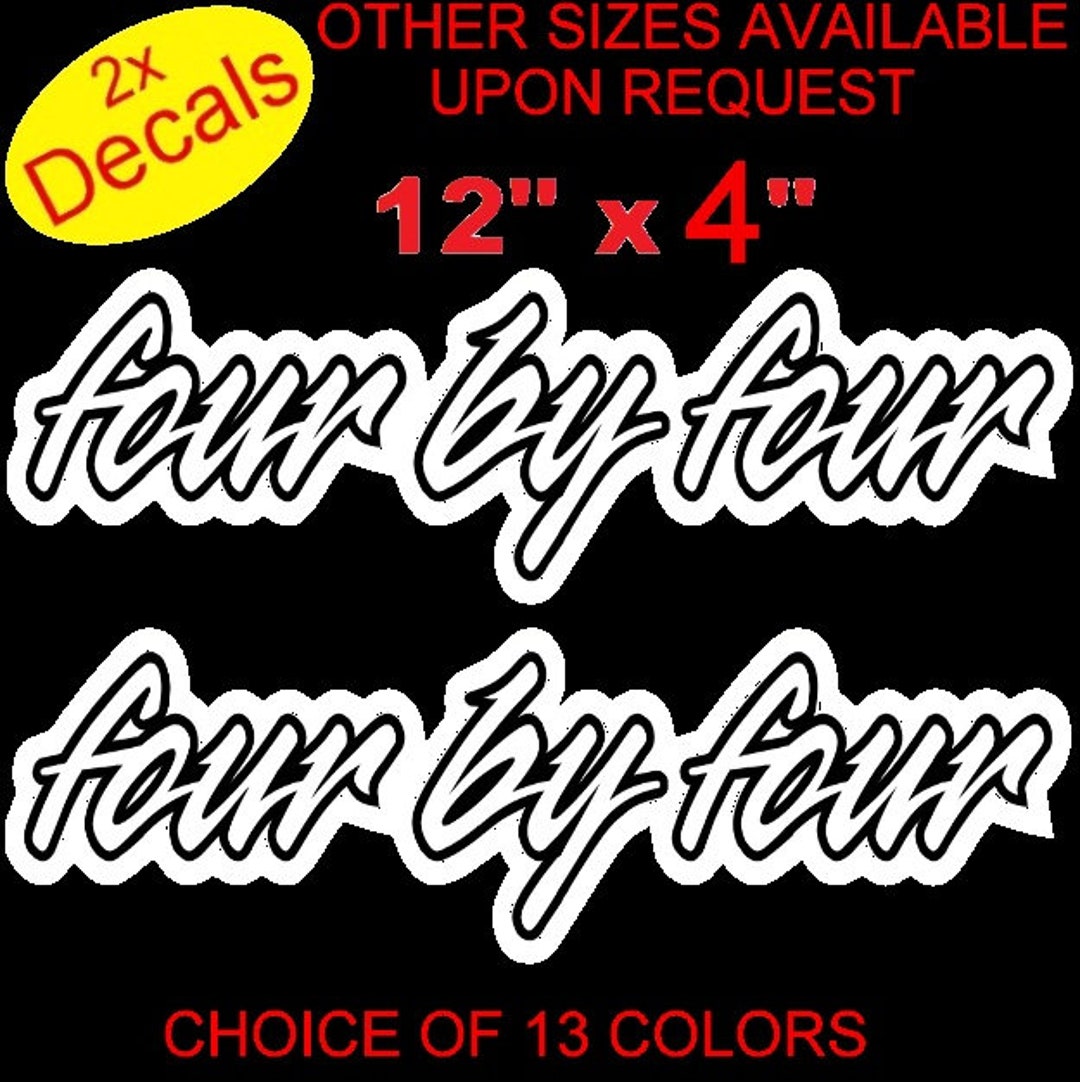 4x4 Vinyl Sticker Decal Graphics X2 (design 7) Ref No 4by4_7 - Etsy