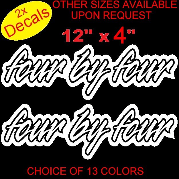4x4 Vinyl Sticker Decal Graphics X2 design 7 Ref No 4by4_7 - Etsy