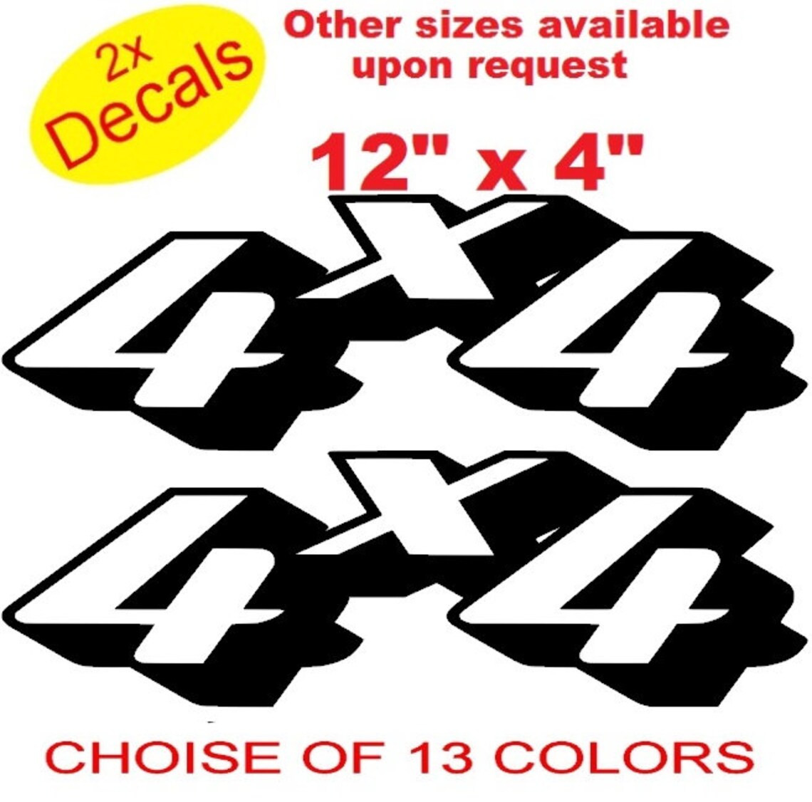 4x4 Vinyl Sticker Decal Graphics X2 (design 9) Ref No 4x4 (2) - Etsy