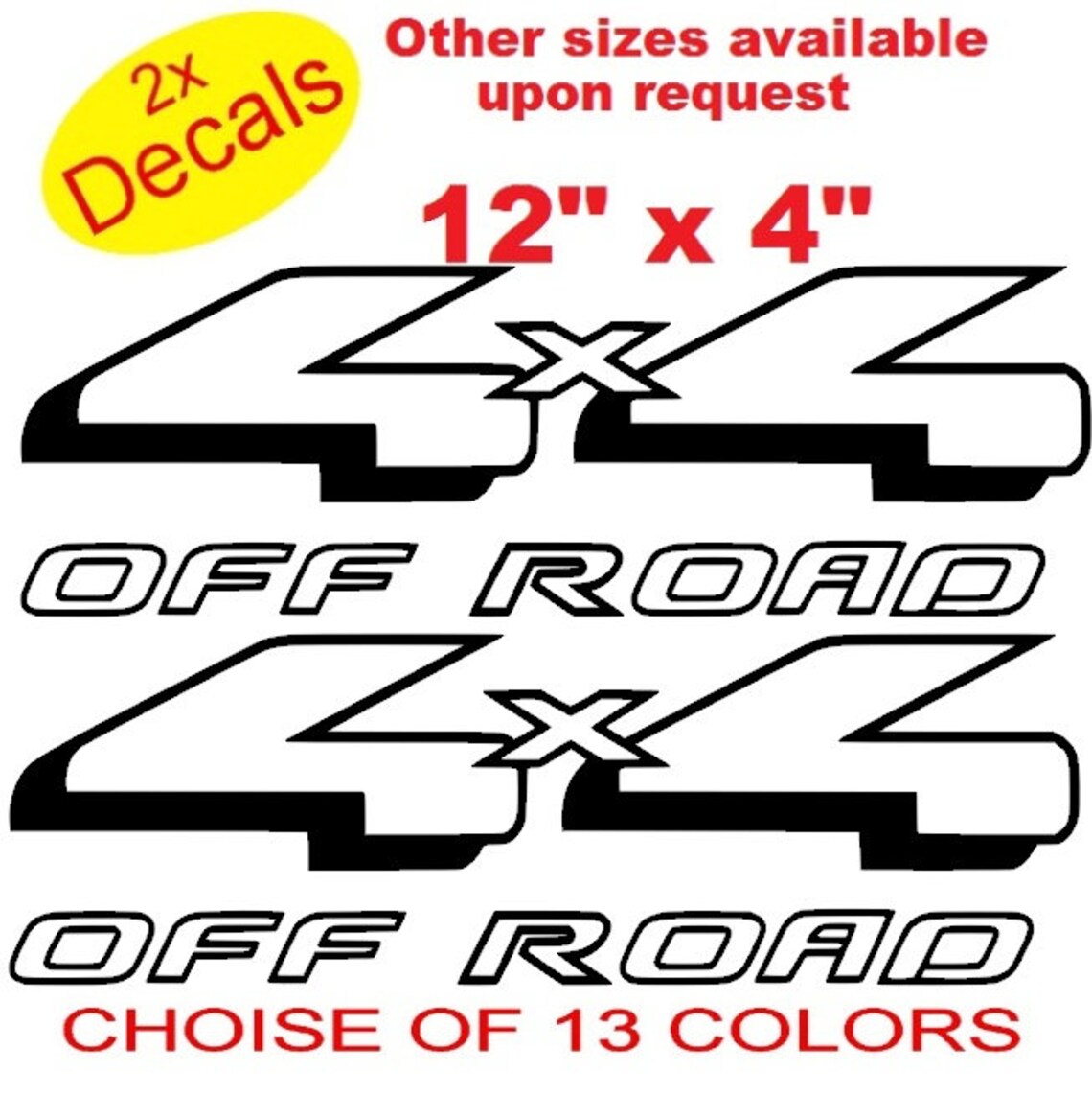 4x4 Vinyl Sticker Decal Graphics X2 (design10) Ref No 4x4 (3) - Etsy UK