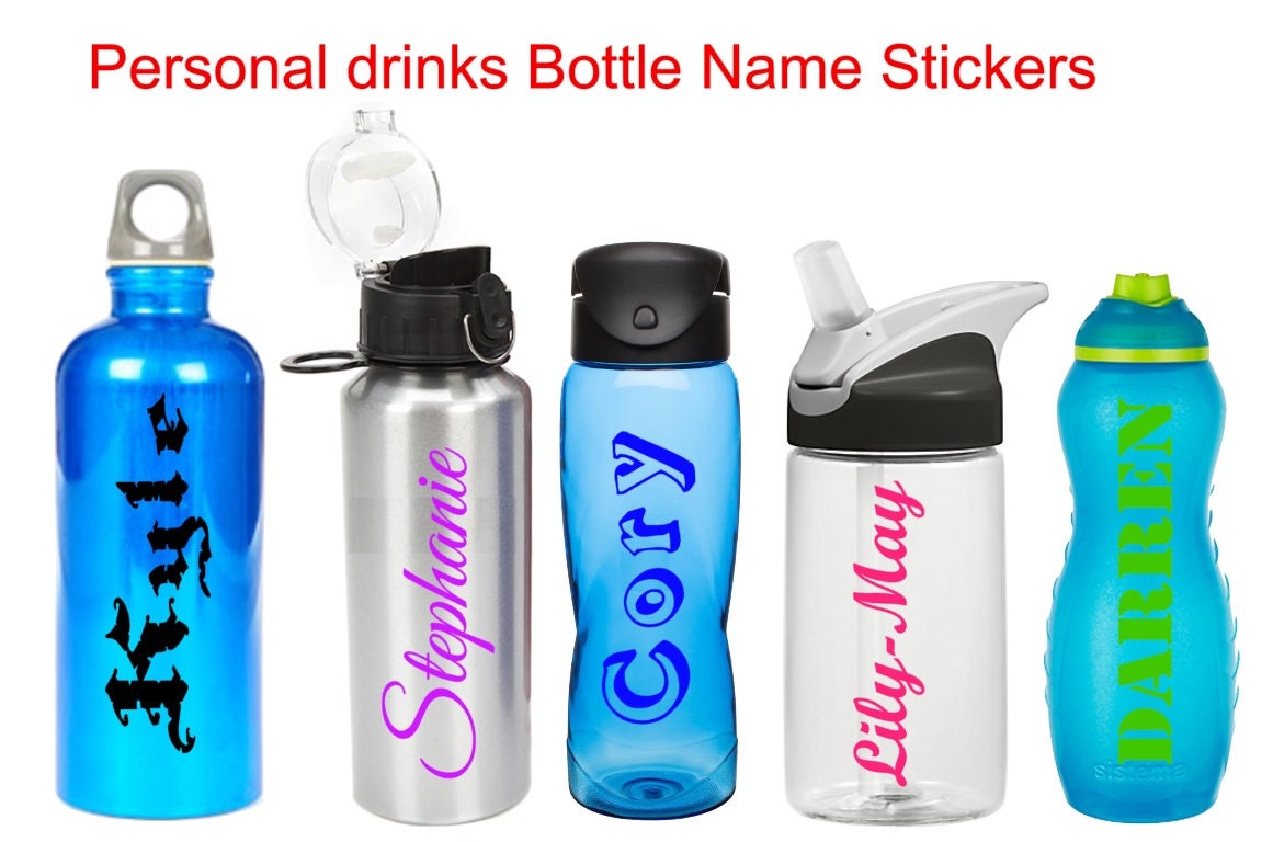 2 X CUSTOM TEXT Personalised Name Font Lettering Bottles Etc Funny Car ...