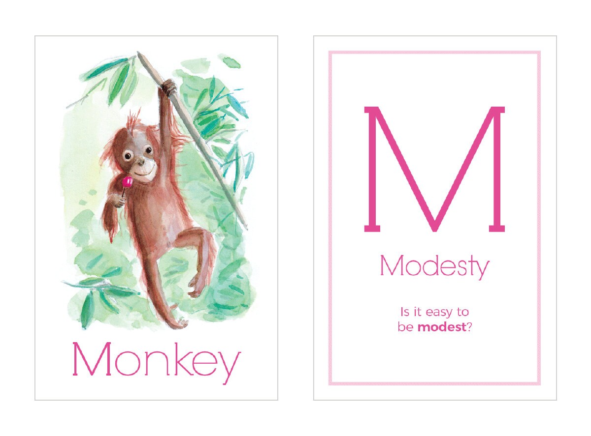 ABC Values Flashcards - Etsy