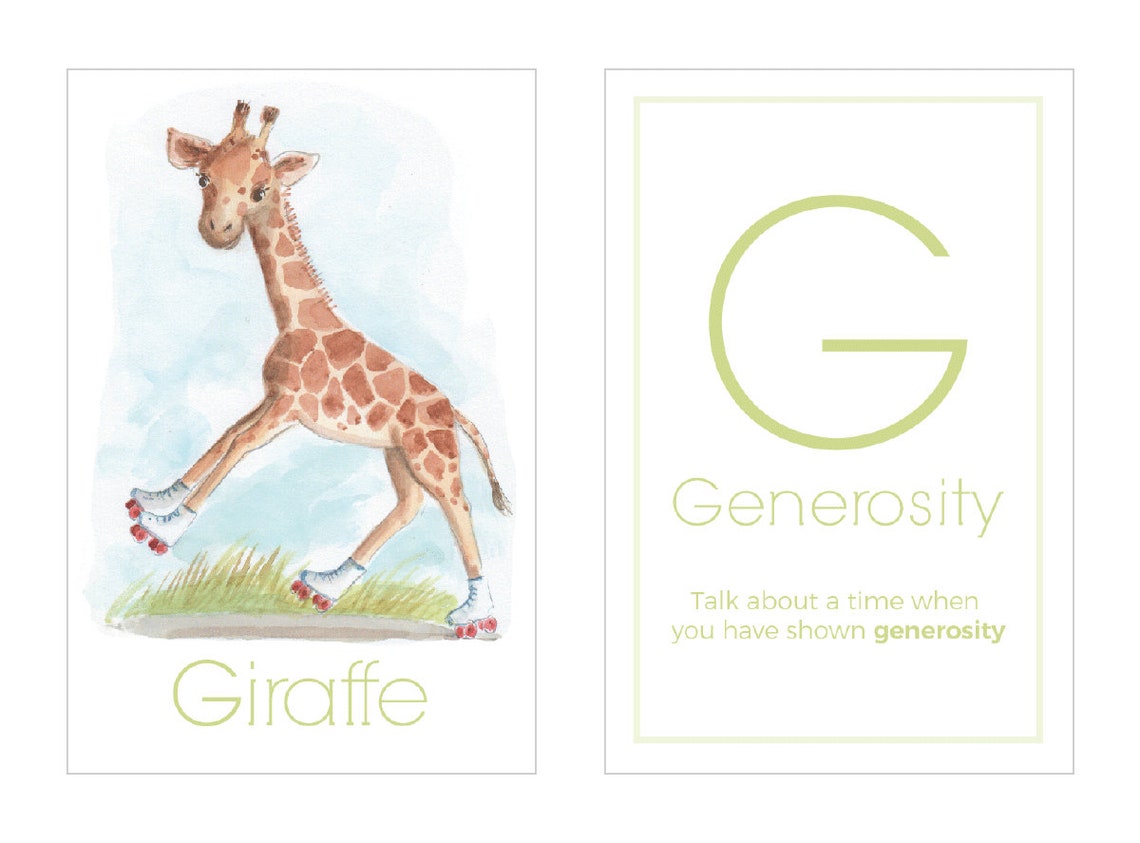 ABC Values Flashcards | Etsy