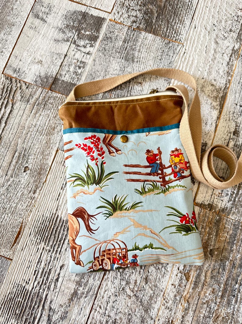 Cowboy Cowgirl Western Clutch Crossbody Bag Leather Retro Wristlet ...