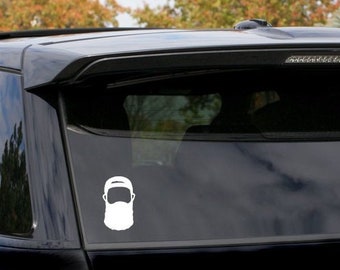 Bearded Man Car Decal - Etsy