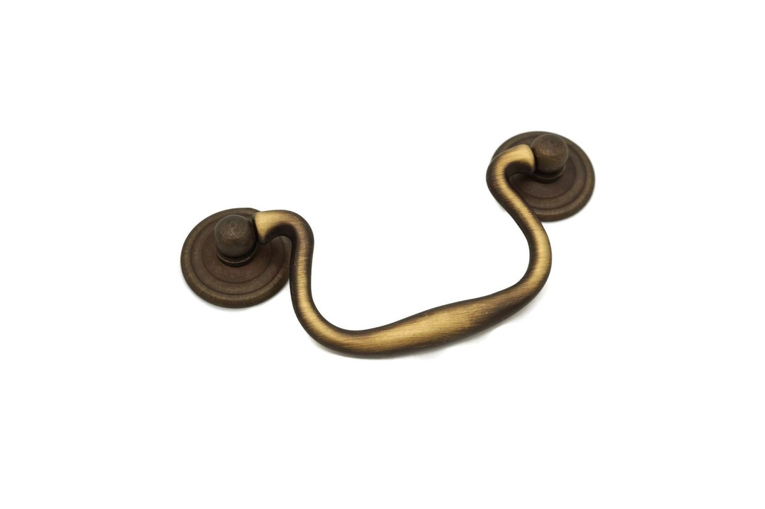 4 Sizes Antique Drawer Pulls Colonial Queen Ann Early American Swan ...