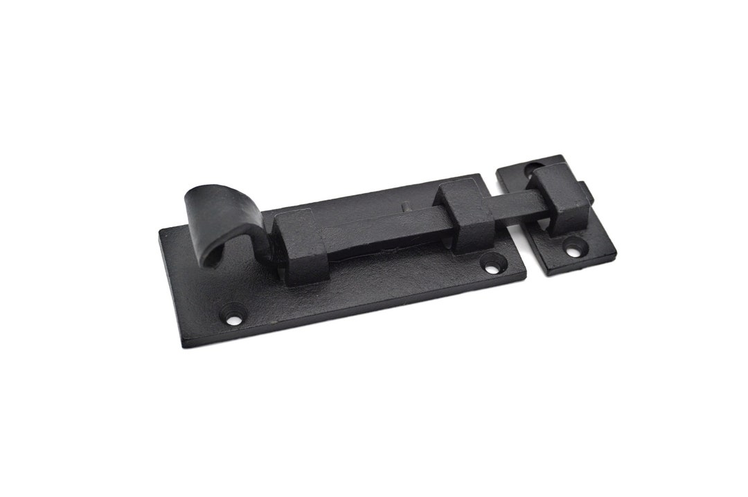 4 1/2" Black Iron SHUTTER LATCH Slide Bolt, Door Slide Bolt Latch ...
