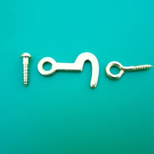 Small Hook Antique Style Small Brass Hook Box Hook and Eye All Solid ...