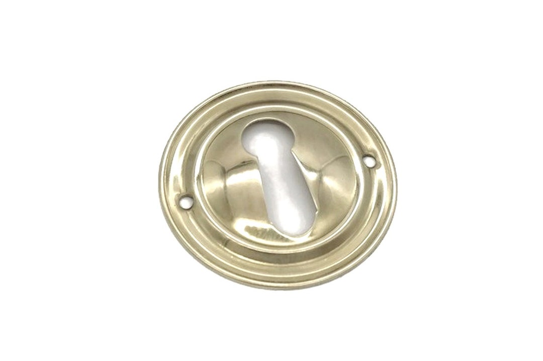 1 3/8" Keyhole Cover Plate Escutcheon Keyhole Cover Furniture Brass Key ...