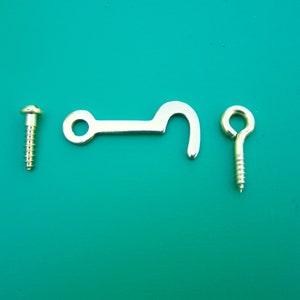 Small Hook Antique Style Small Brass Hook Box Hook and Eye All Solid ...