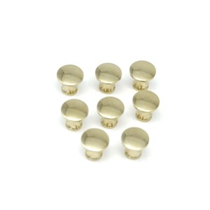 Knobs SMALL BRASS KNOBS Sold in Lots of 8 Knobs Bookcase Knobs Desk Knobs Solid Brass 1/2 ...