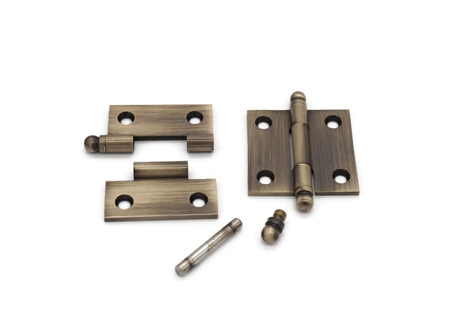 Antique Brass CABINET HINGES 1 1/2 Butt Hinges Ball Tip Hinge - Etsy