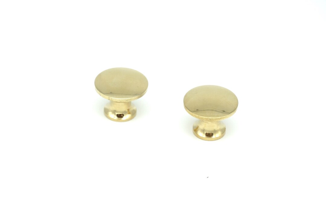 Knobs Small SOLD IN PAIRS 2 Knobs Book Case Knobs Solid Brass 5/8" Diameter X 1/2" Projection - Etsy