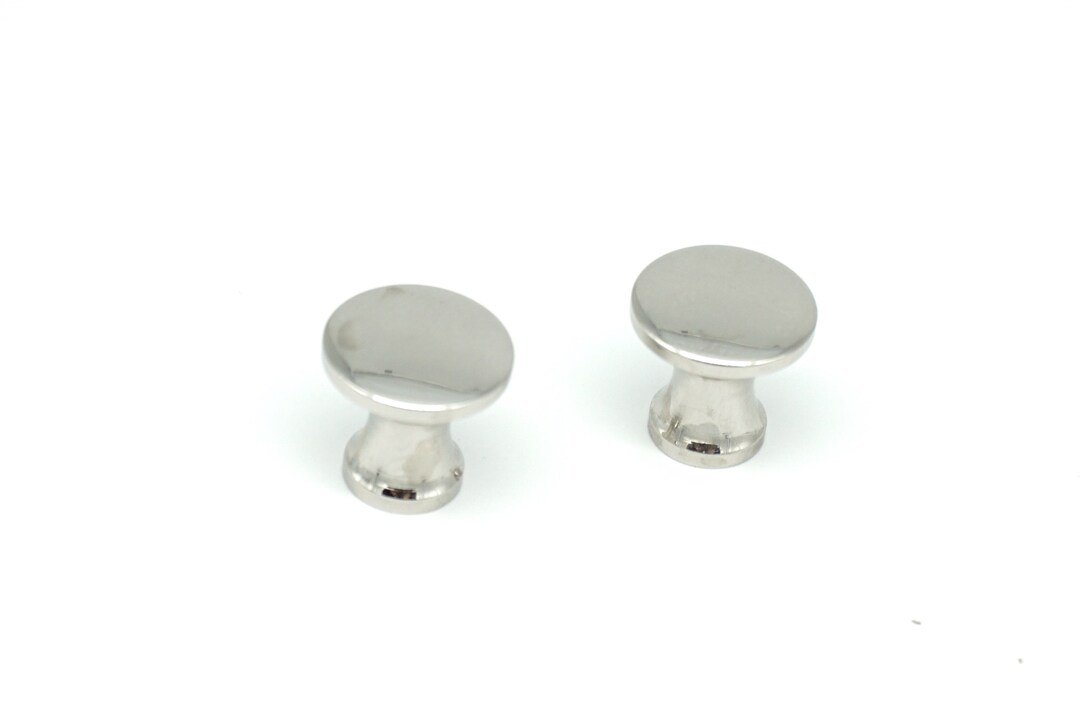 Knobs Small POLISHED NICKEL KNOBS Sold in Pairs, 2 Knobs Book Case Knobs 1/2" Diameter X 1/2 ...