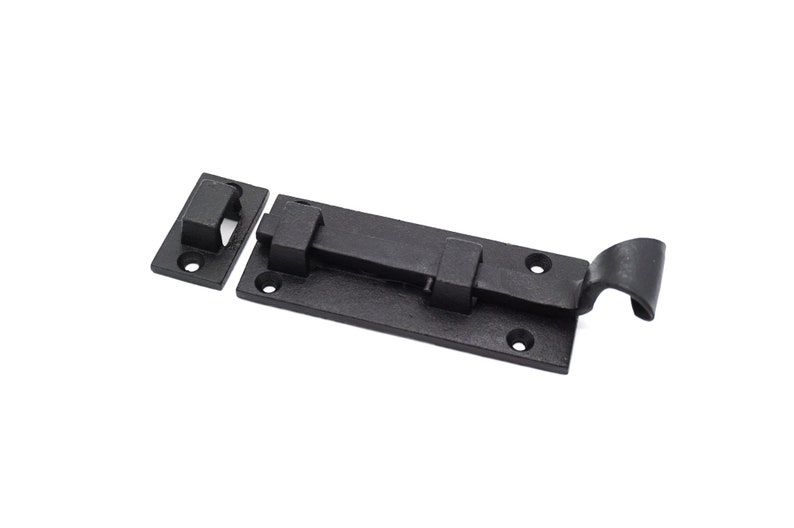 4 1/2" Black Iron SHUTTER LATCH Slide Bolt, Door Slide Bolt Latch ...