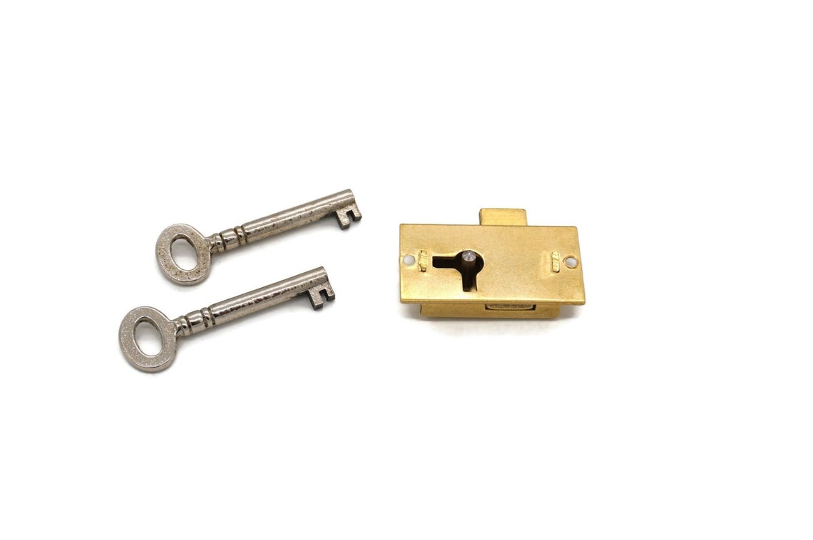 FLUSH MOUNT LOCK Chest Lock Antique Flush Mount Furniture Cabinet Lock ...