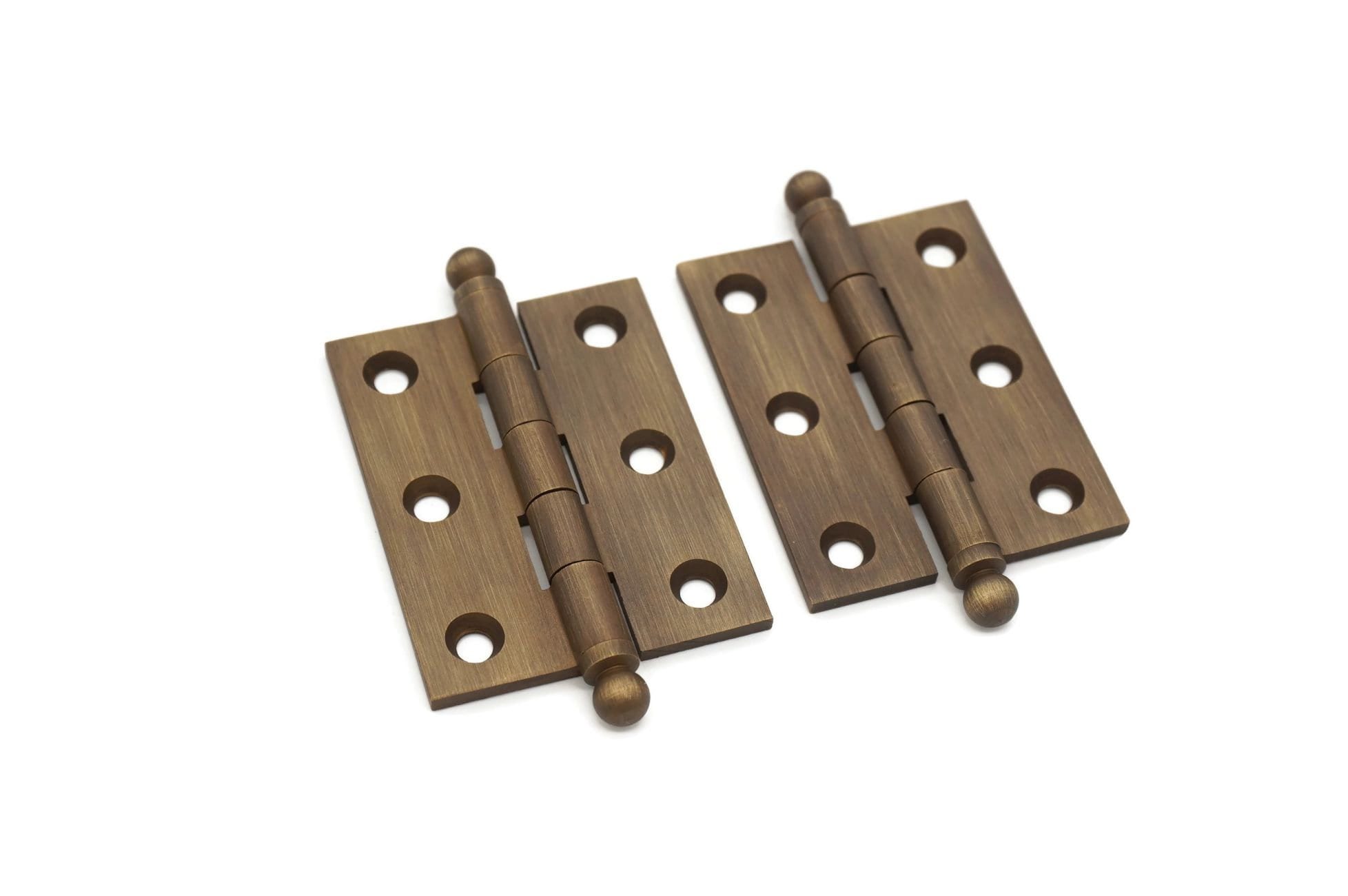 Antique Brass CABINET HINGES 2-1/2 Butt Hinges Ball Tip - Etsy UK