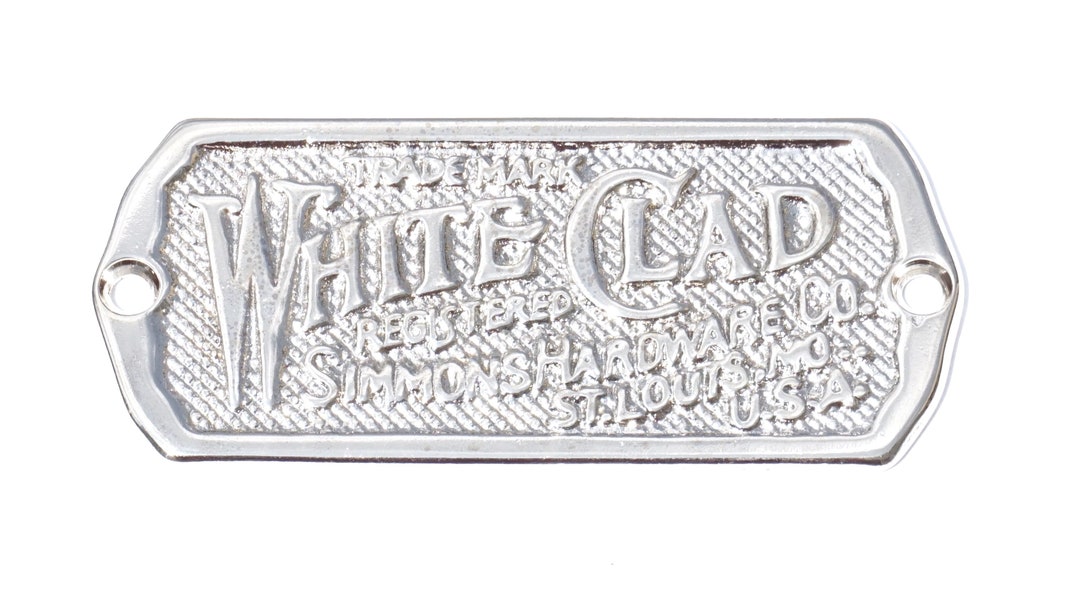 ICE BOX NAME Plate Antique Style 3 1/2" X 1 1/2" Polished Nickel Oak ...