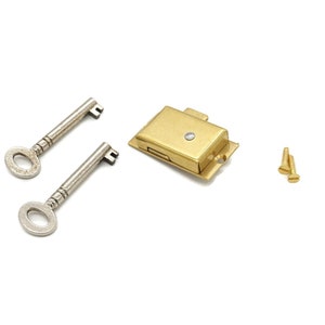 FLUSH MOUNT LOCK Chest Lock Antique Flush Mount Furniture Cabinet Lock ...