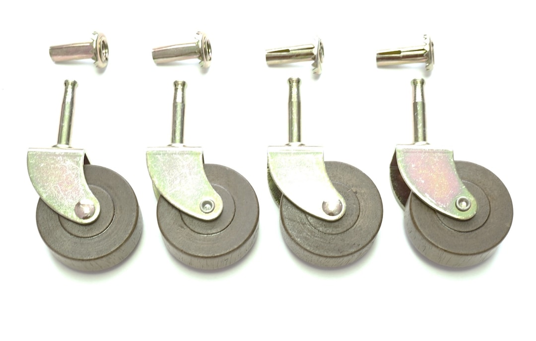 Caster Furniture Casters Set of 4 Wood Casters Extra Large Wood Casters ...