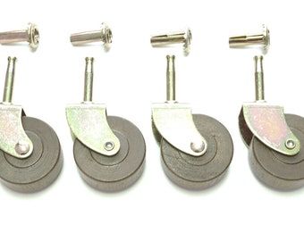 2 Wood Furniture Casters Set of 4 Wooden Casters Antique - Etsy