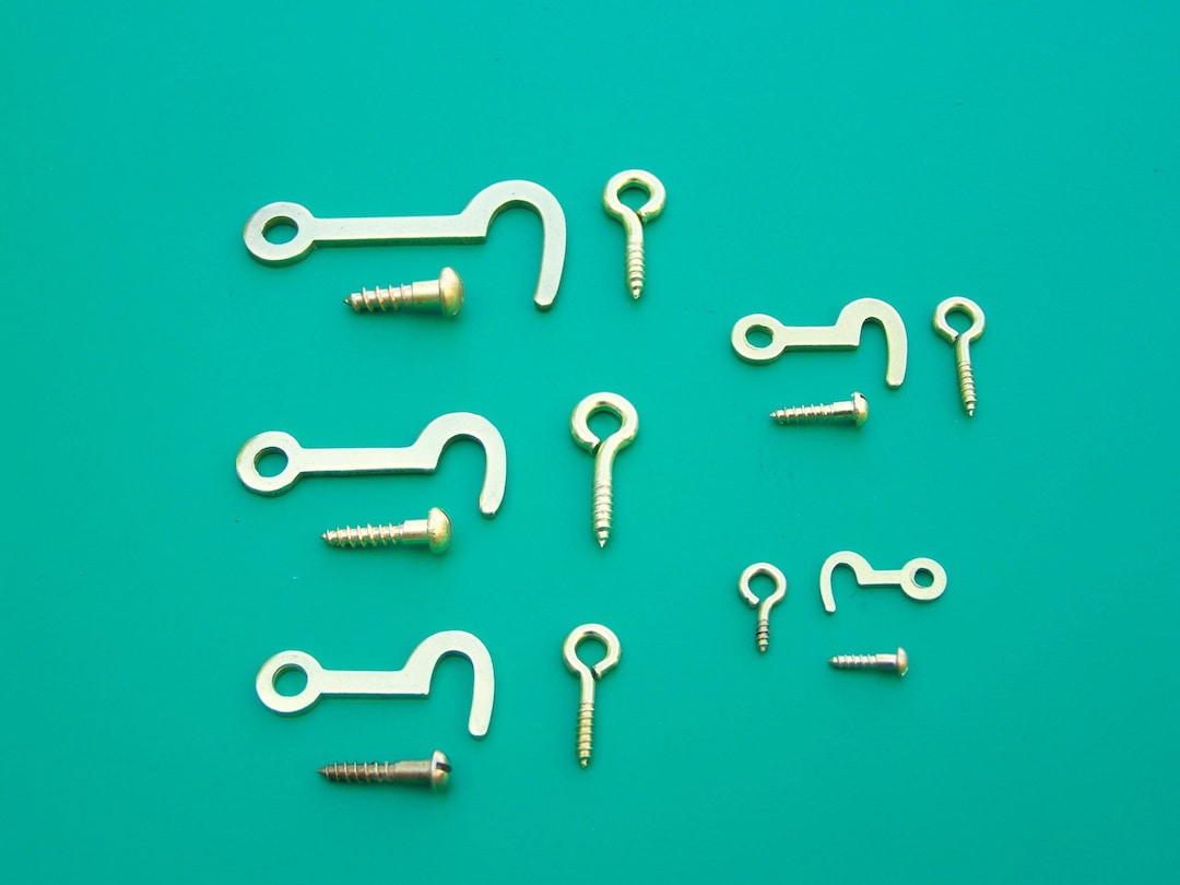 Small Hook Antique Style Small Brass Hook Box Hook and Eye All Solid ...