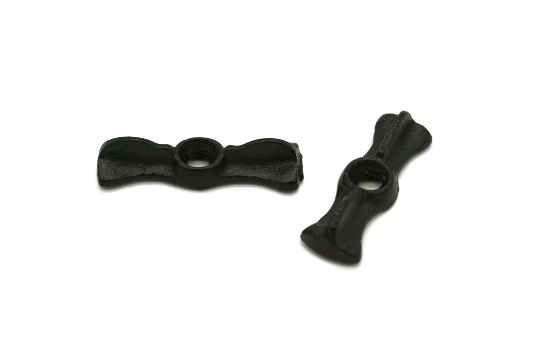 2 Black Cast Iron Butterfly Turn Latch Button Latch Antique Style ...