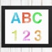 ABC 123 Alphabet & Numbers Printable Wall Art - Etsy