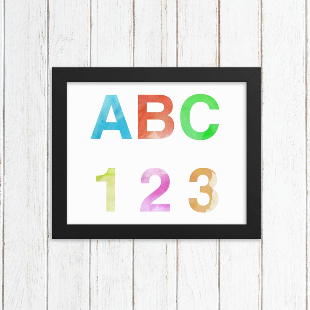ABC 123 Alphabet & Numbers Printable Wall Art - Etsy