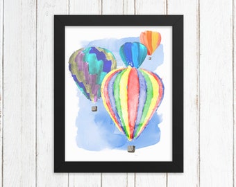 Hot Air Balloon Decor, Hot Air Balloon Wall Art, Air Balloon Poster ...