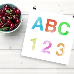 ABC 123 Alphabet & Numbers Printable Wall Art - Etsy