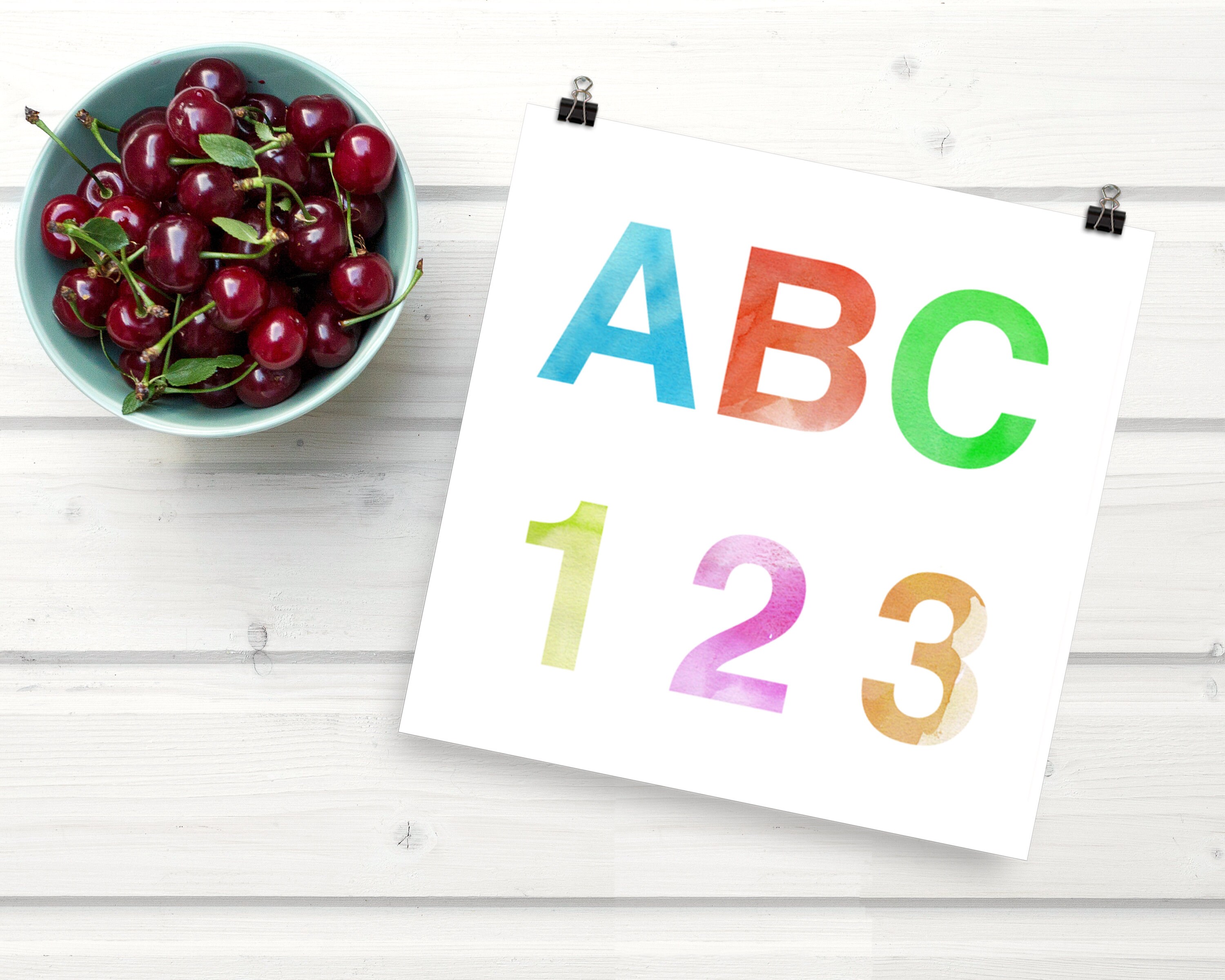 ABC 123 Alphabet & Numbers Printable Wall Art - Etsy