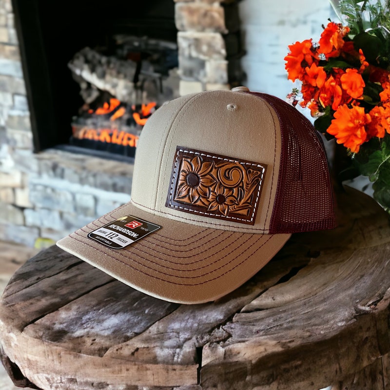 Tooled Leather Hat - Etsy