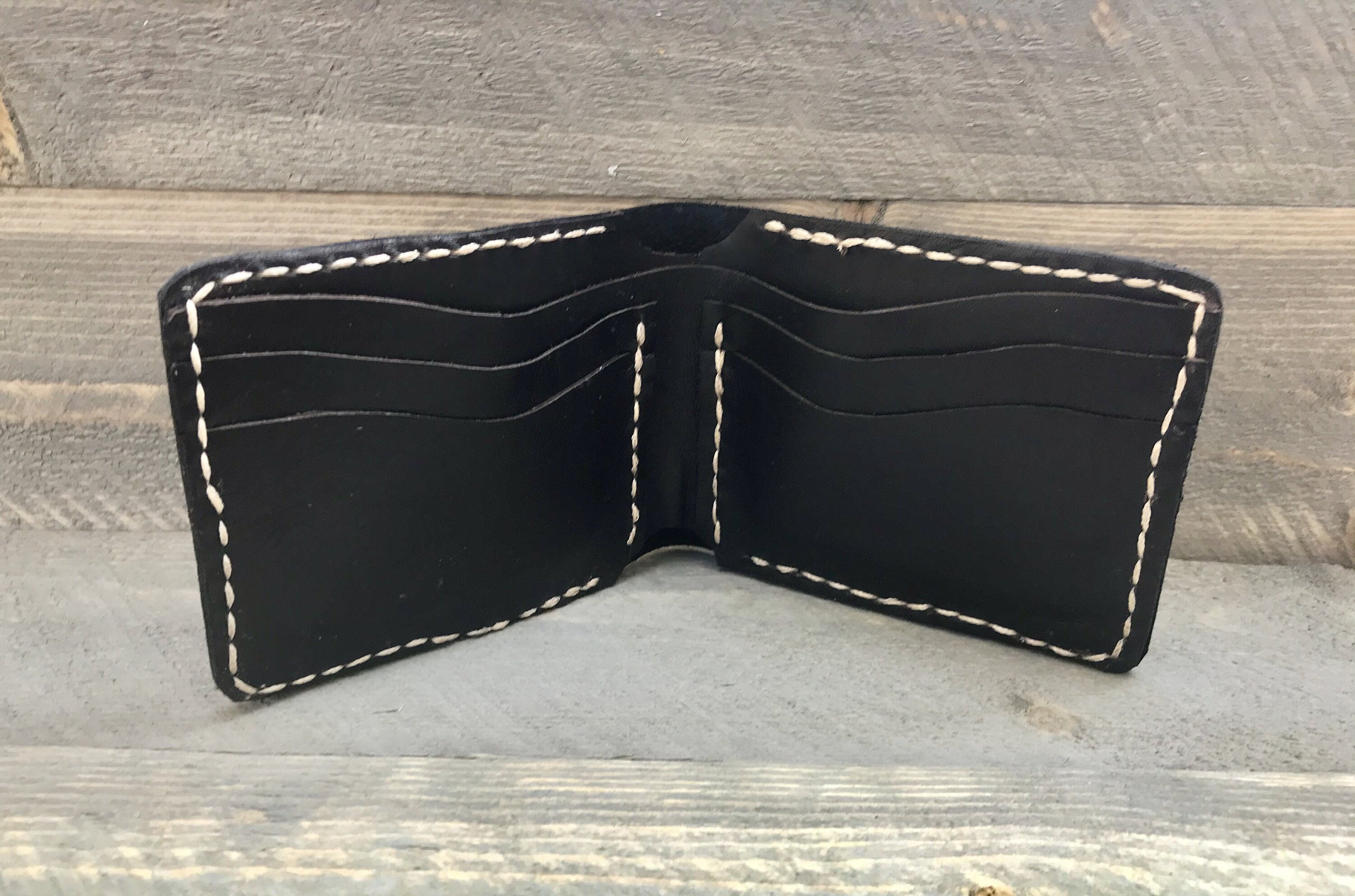 Men's Bifold Floral and Basket Stamped Wallet, Tooled Leather Wallet, Sheridan Tooled Wallet ...